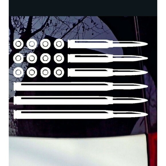 Other | Bullet American Flag Decal 6x37 Available In White Or Black ...